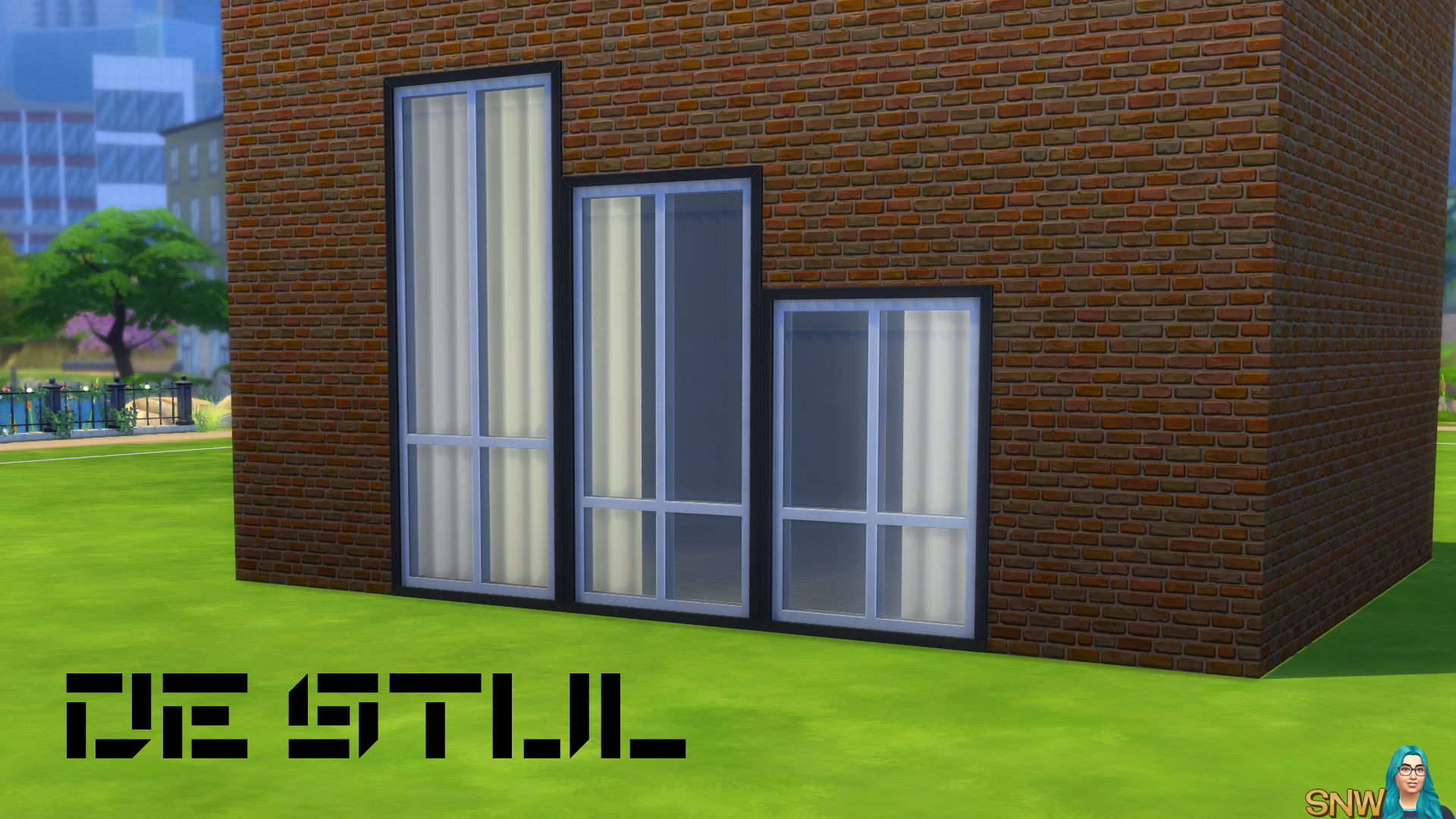 De Stijl (4 Pane) Steel Windows #5 | SNW | SimsNetwork.com